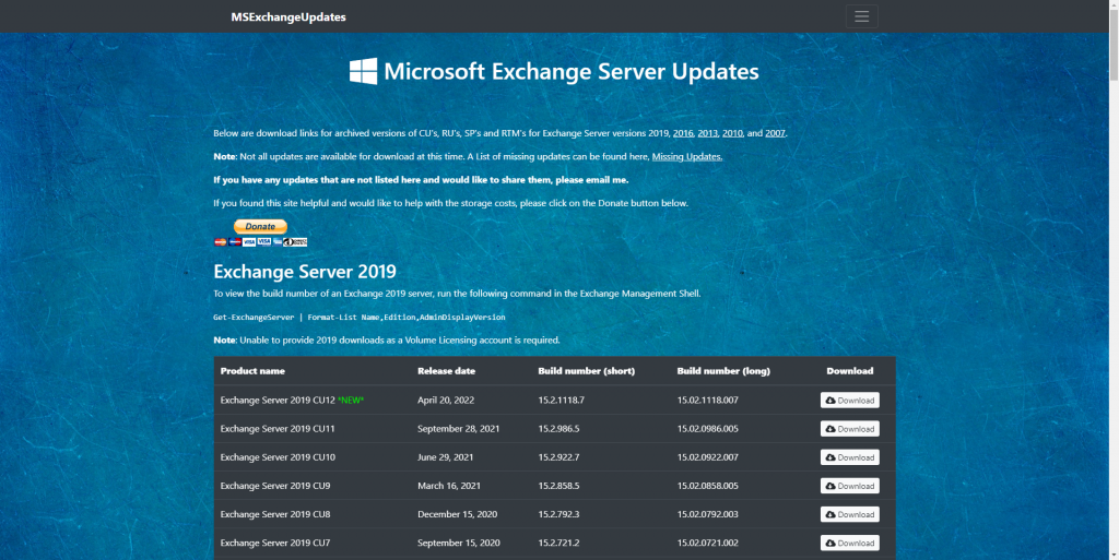 Exchange Server 系统和CU下载地址（所有版本） – Liyue